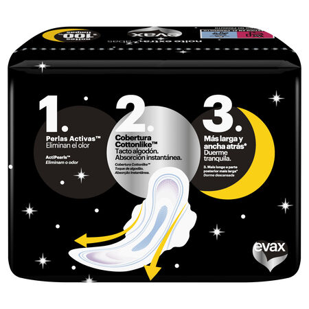 Compresa Alas Cottonlike Evax 10U Noche Extra | Ahorramas