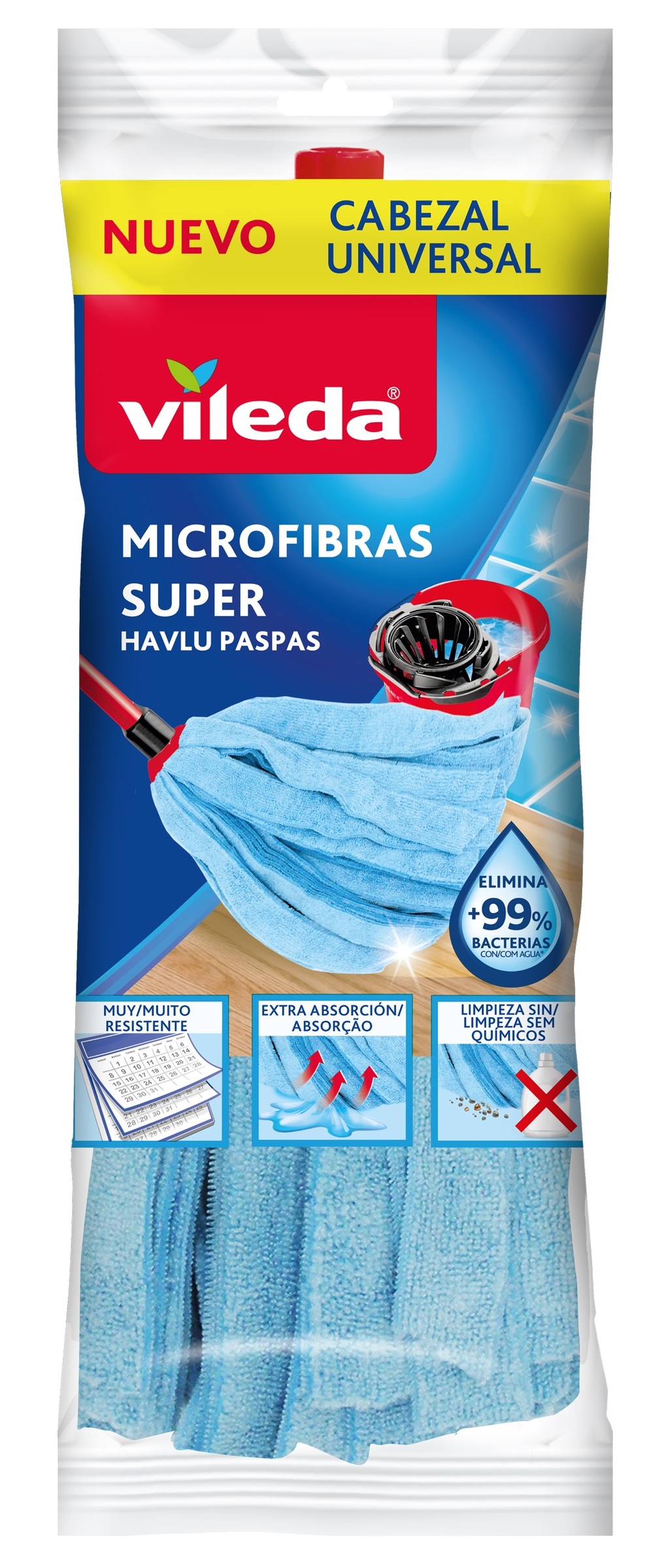 Fregona de microfibra Vileda super con cabezal universal | Ahorramas