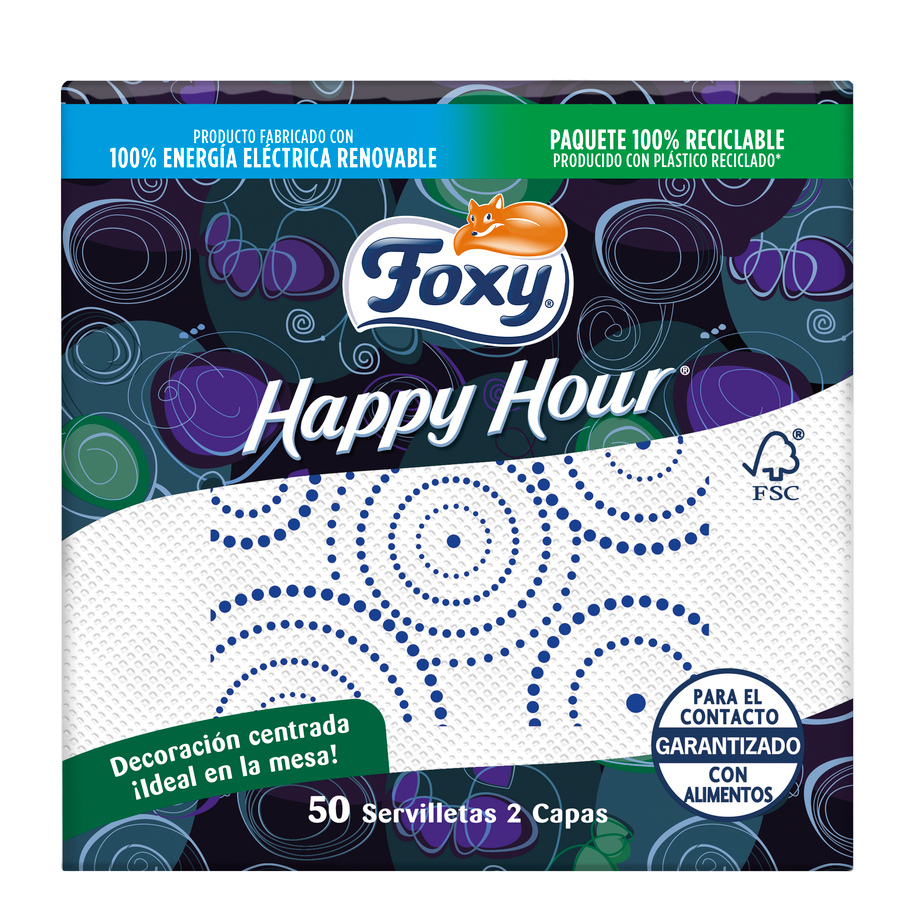 Servilleta Foxy Happy Hour 50 unidades | Ahorramas