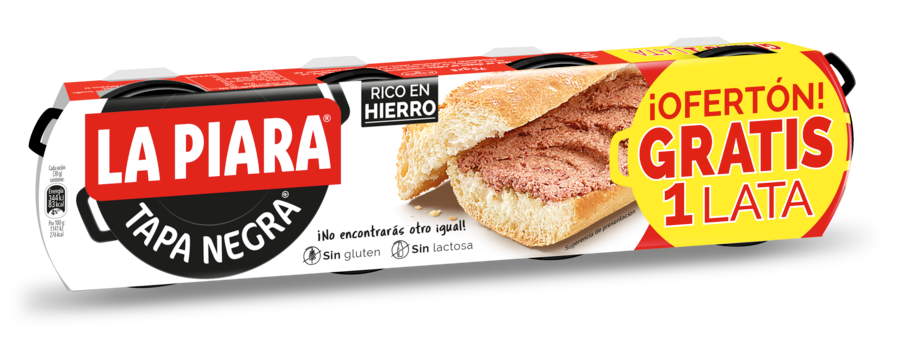 Paté tapa negra La Piara 3+1 75g | Ahorramas