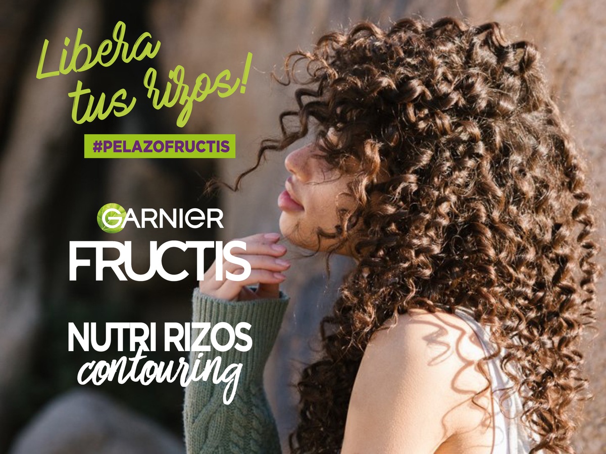 Champú fortificante Fructis 380 ml nutri-rizo para cabello rizado ...