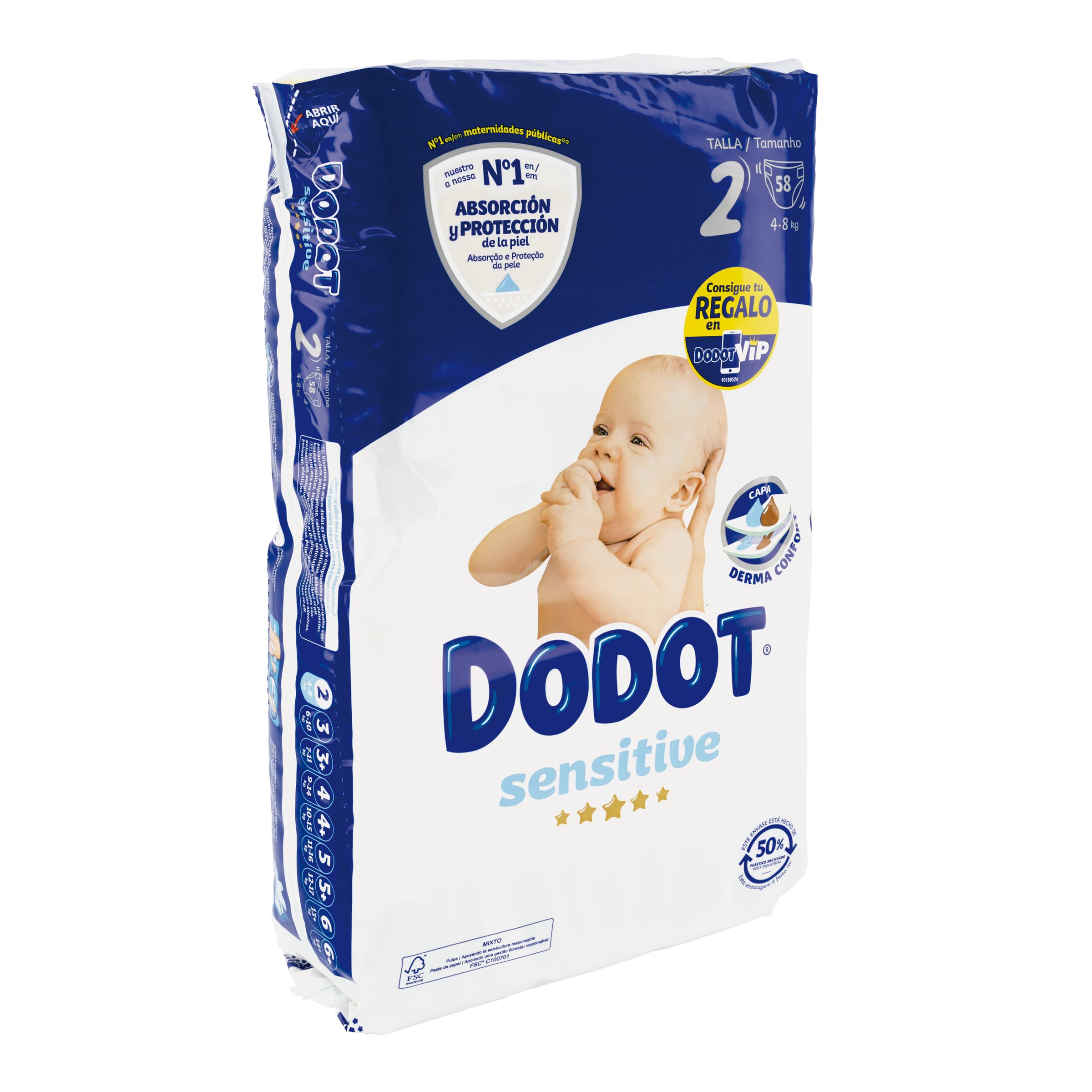 Pañal Dodot Sensitive 58 unidades talla 2 | Ahorramas