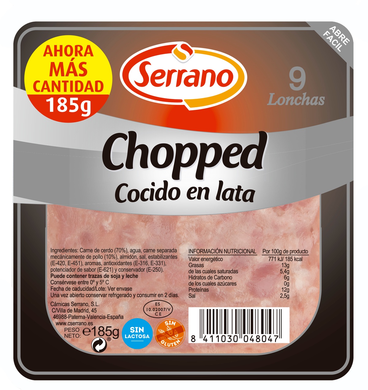 Chopped cocido en lata Serrano 185g | Ahorramas