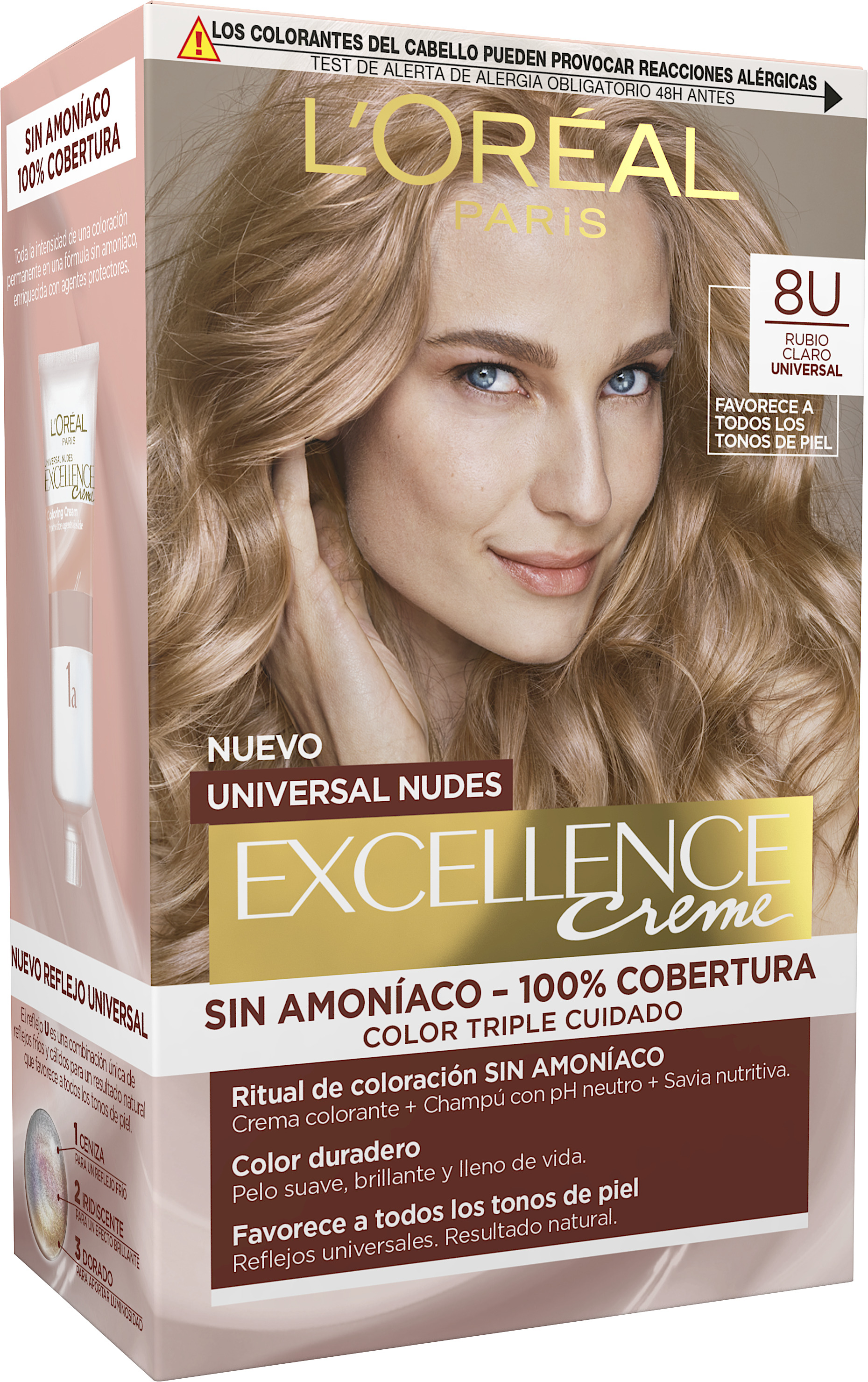 Tinte de cabello L'Oréal Excellence Creme nº8u rubio claro universal ...