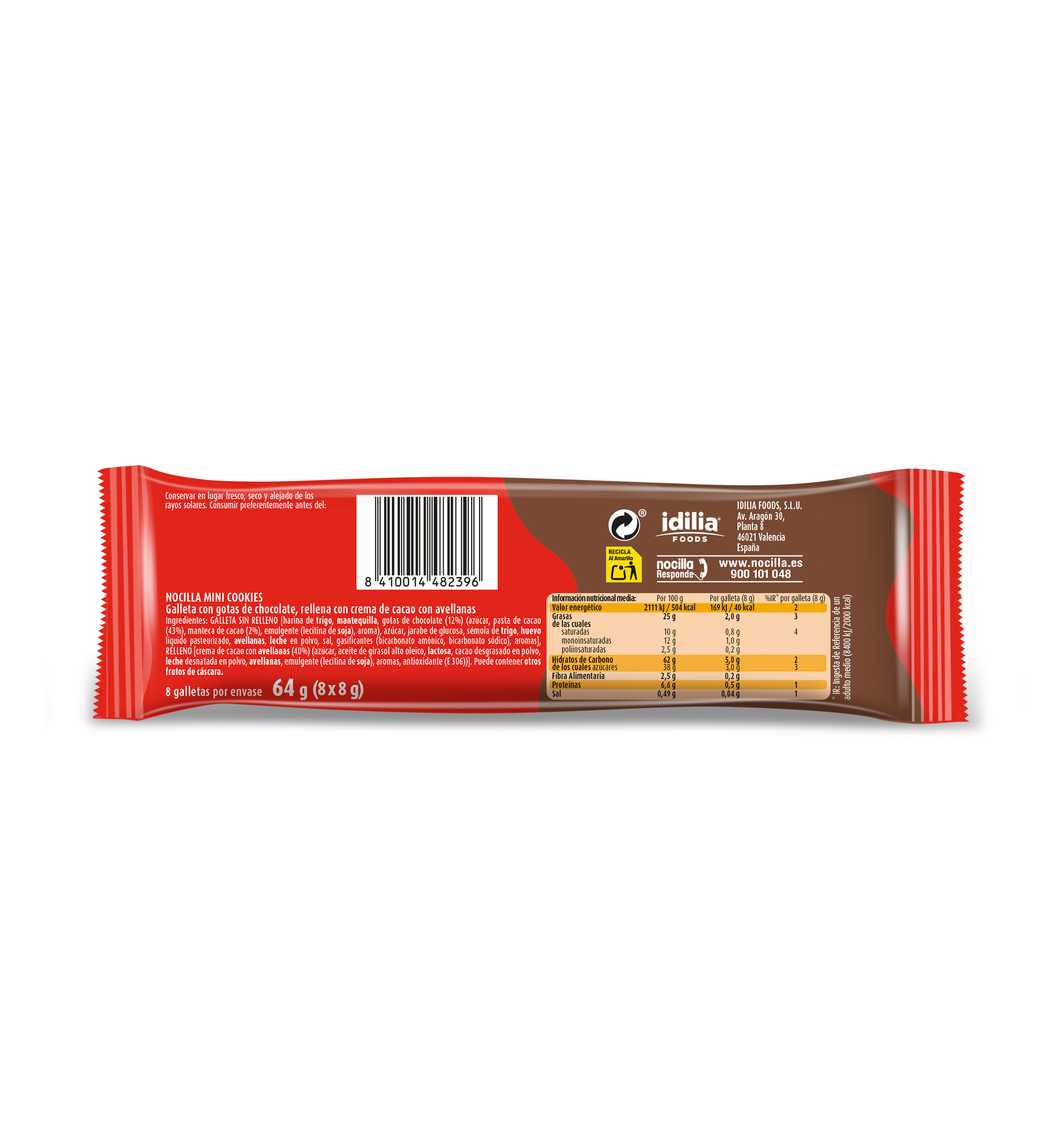 Galletas mini cookie Nocilla original 64g | Ahorramas