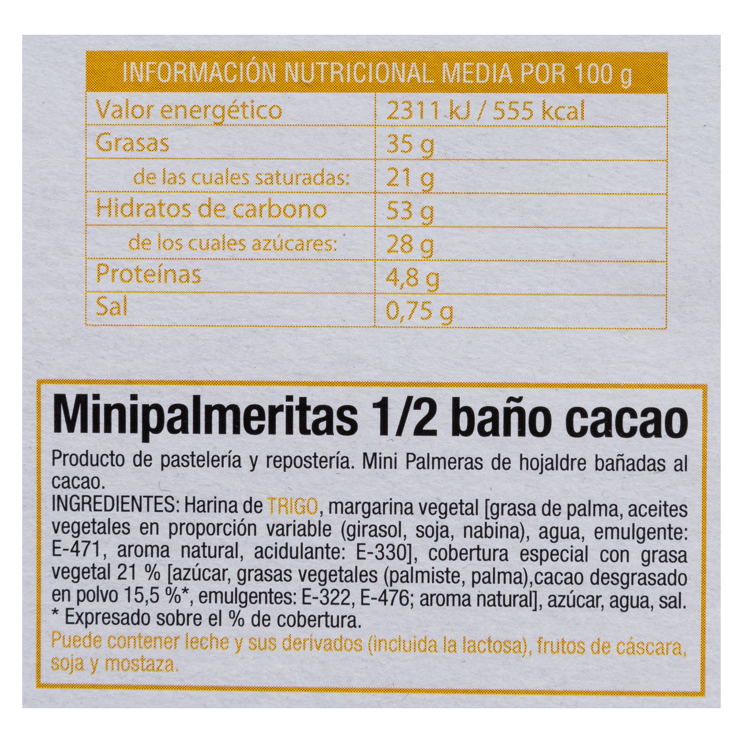 Mini palmeritas Virgen del Brezo cacao 200g | Ahorramas