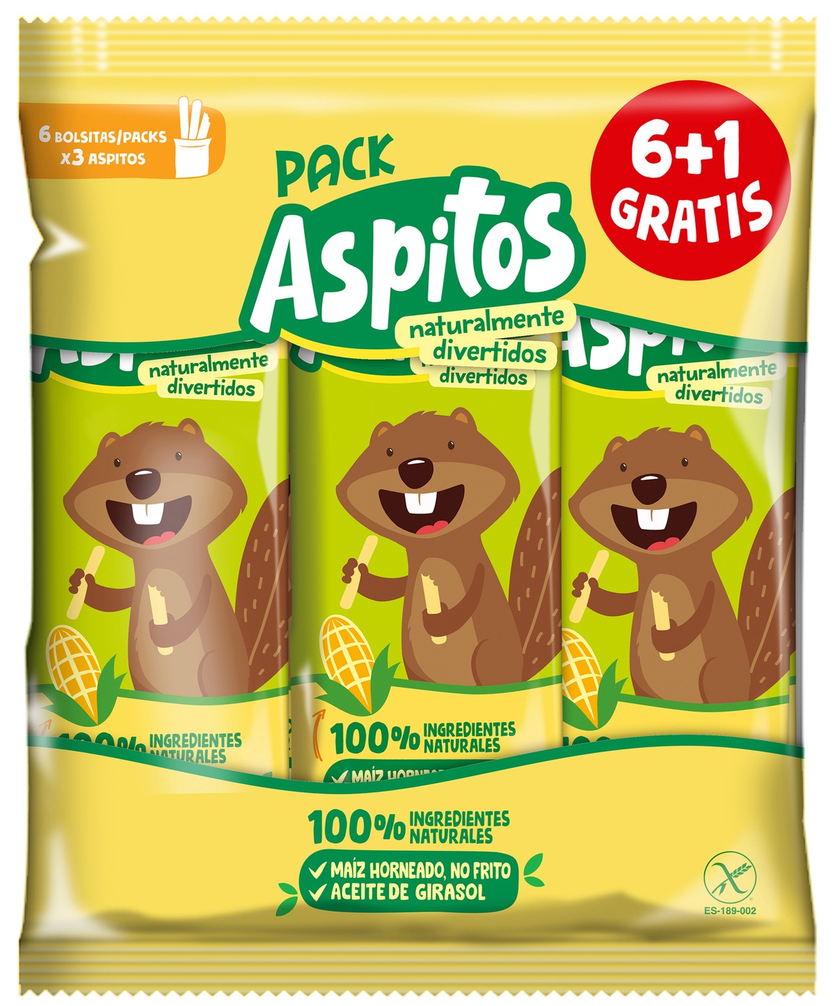 Snack de maíz sin gluten super aspitos Aspil p6 | Ahorramas