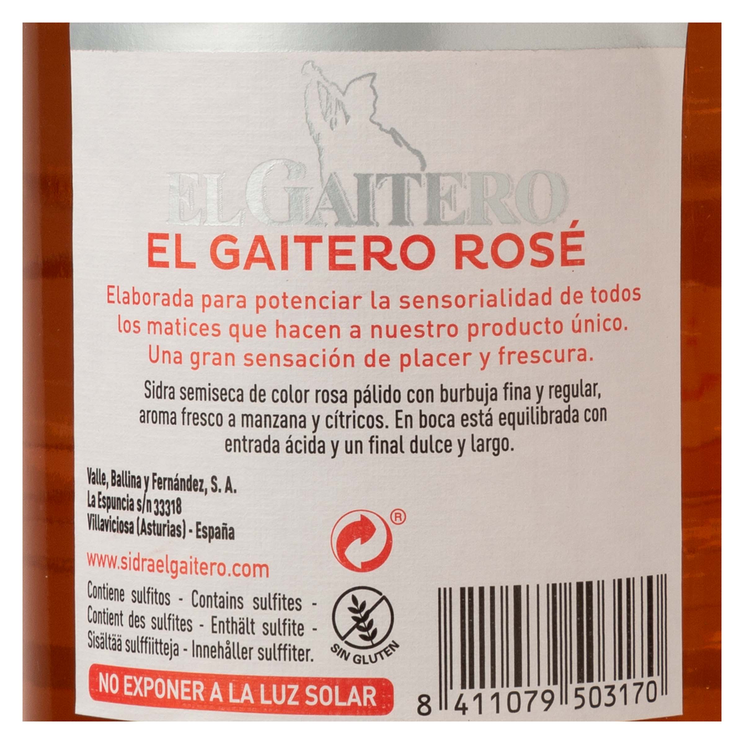 Sidra rosé El Gaitero 75cl | Ahorramas