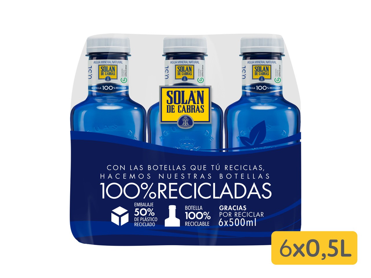 Agua mineral Solan de Cabras 0,5l pack 6 unidades | Ahorramas