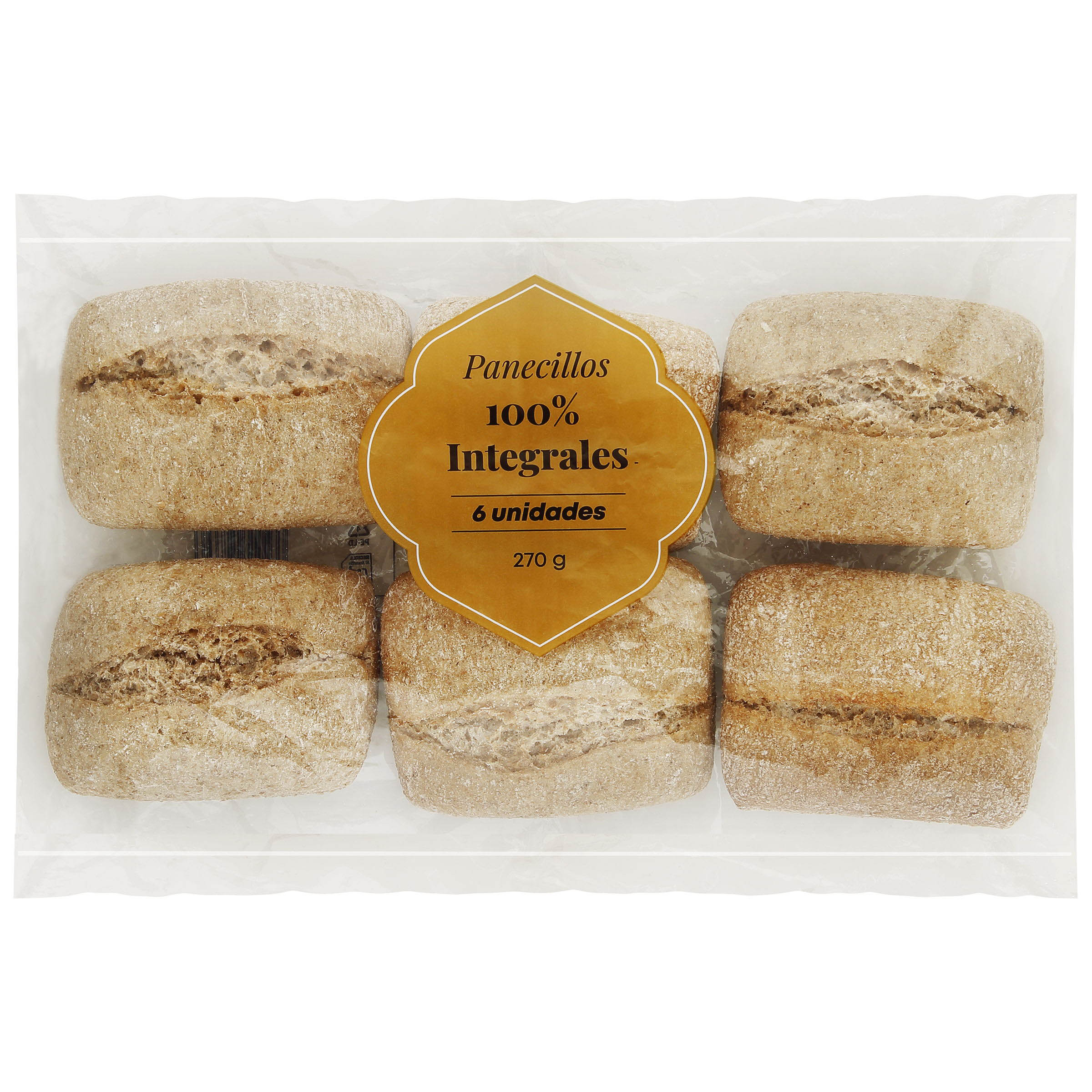 Panecillo 100% integral en pack de 6 unidades con un peso total de 270g ...