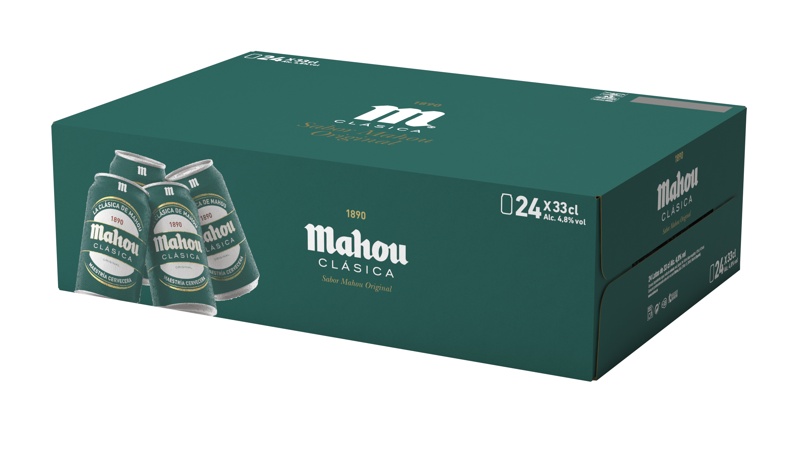 Cerveza rubia Mahou Clásica pack 24 latas 33cl | Ahorramas