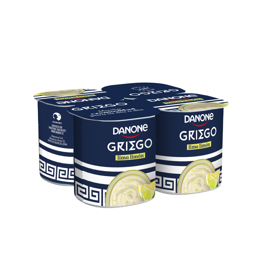 Yogur estilo griego Danone pack 4 lima limón | Ahorramas