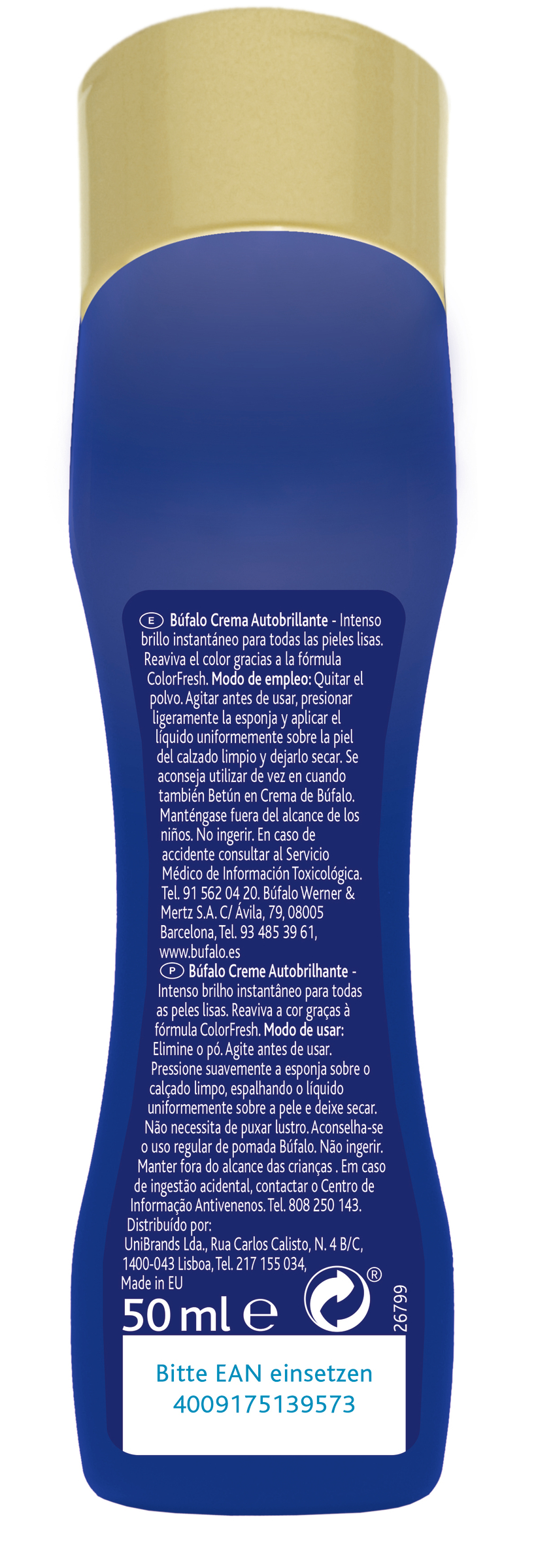 Betún en crema autobrillante azul 50 ml | Ahorramas