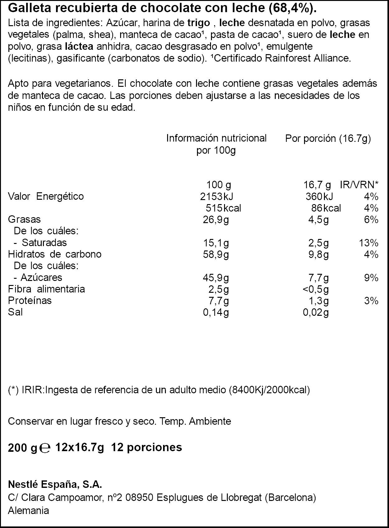 Chocolatina Kit-Kat mini 200g 12 unidades | Ahorramas