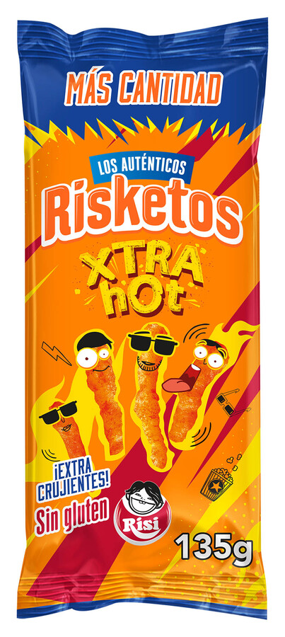 Snacks de maíz Risketos xtra hot Risi 135g | Ahorramas