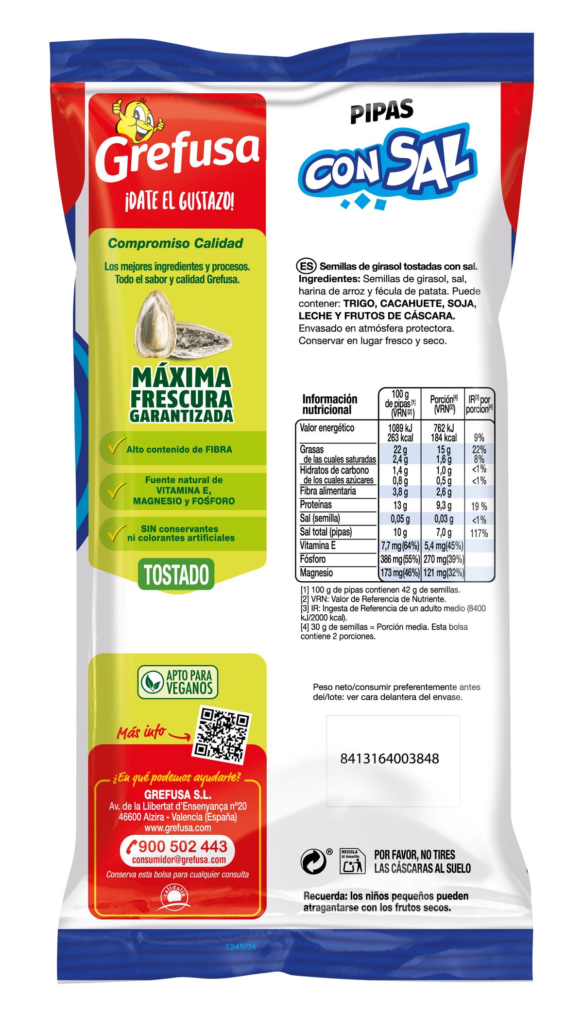 Pipas "G" con sal de Grefusa 165g | Ahorramas