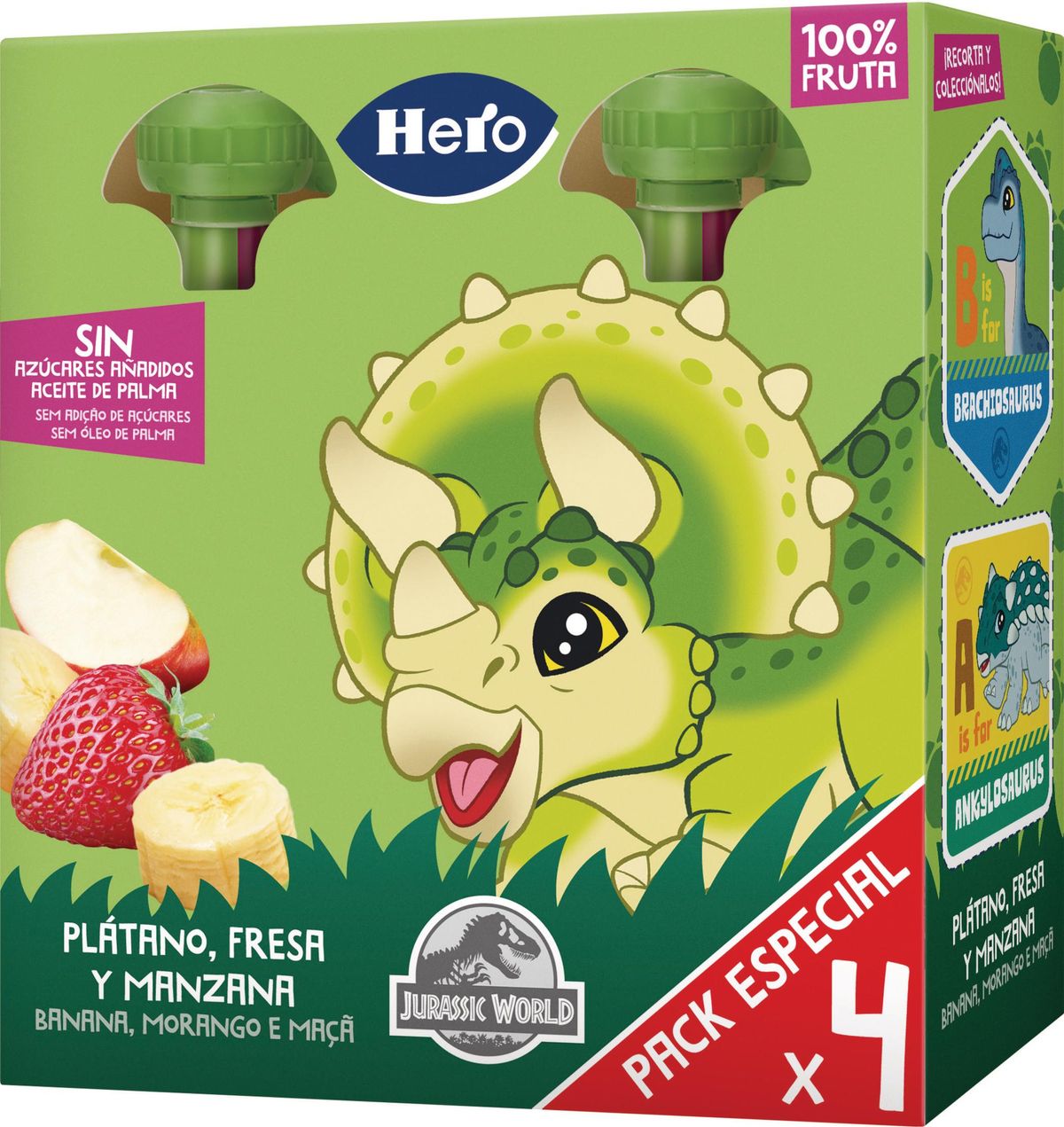 Pouch Hero manzana y plátano 4x100g | Ahorramas