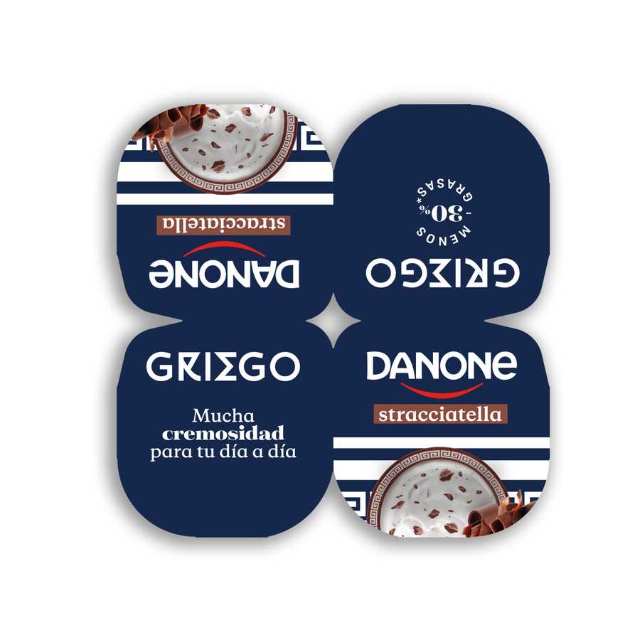 Yogur estilo griego Danone pack 4 stracciatella | Ahorramas