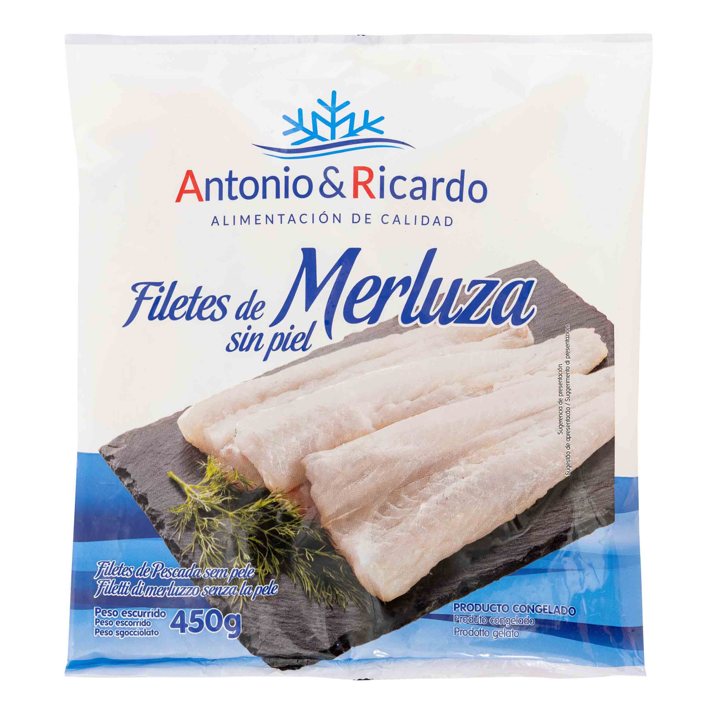 Filete de merluza Antonio y Ricardo 450g sin piel | Ahorramas
